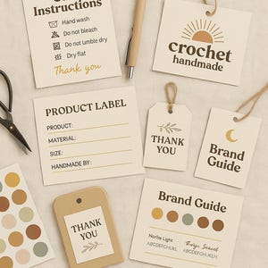 Boho Label Kit for Handmade Products | Editable Canva Tags, Hang Cards ...