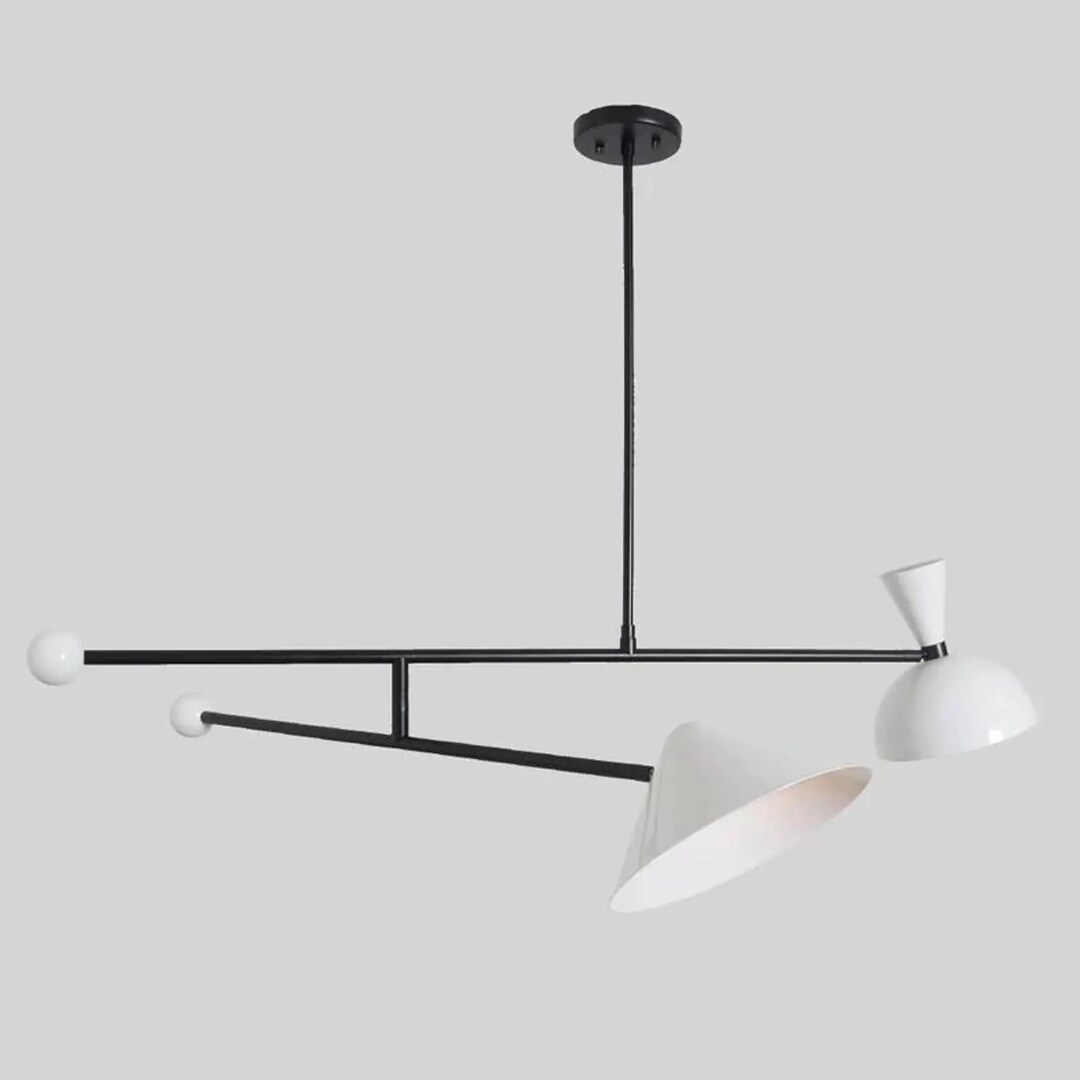 Mid Century Modern Counterbalance Pendant Light: Handcrafted Brass ...