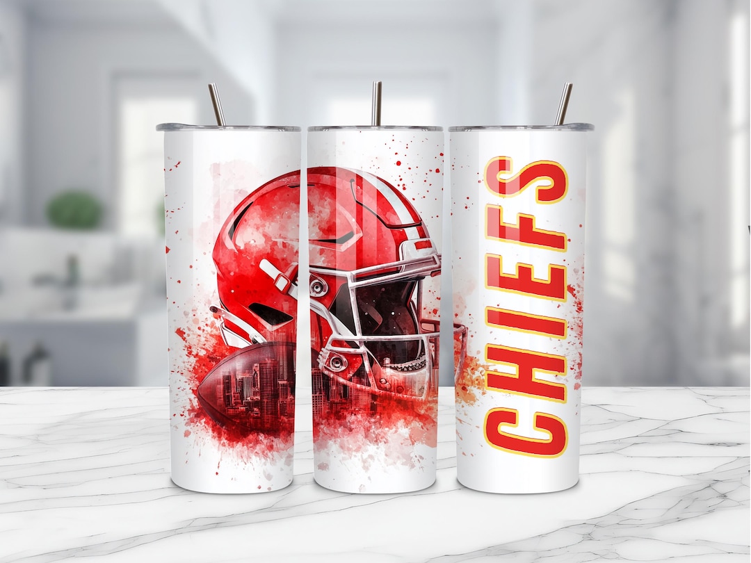 CHIEFS 20oz Skinny Tumbler Wrap PNG, Sport Mascot Tumbler Seamless ...