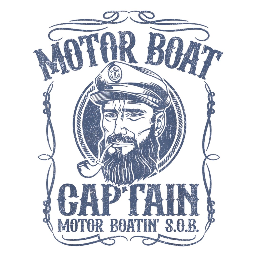 Motor Boat Captain PNG - Funny Pontoon Boating Graphic - Motor Boatin ...