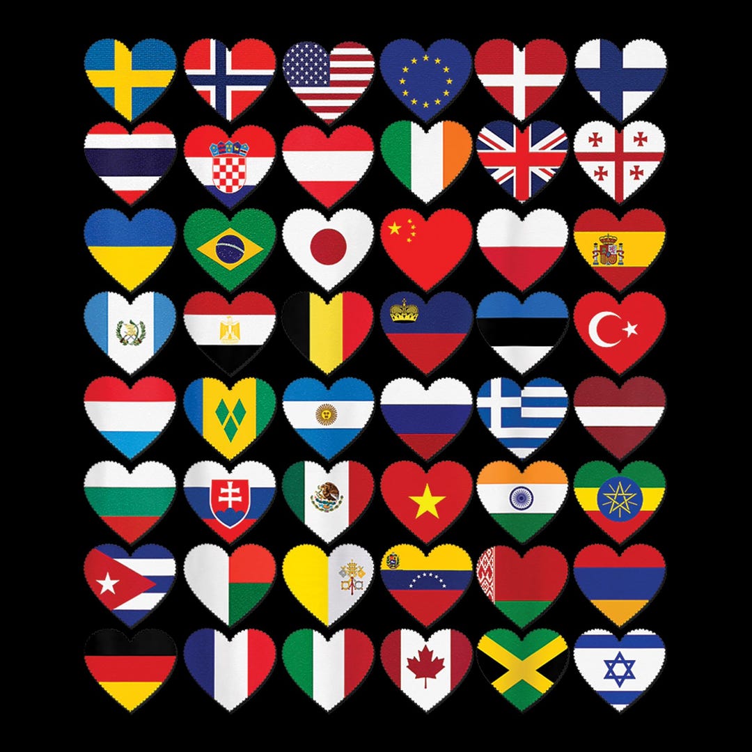 Flags of the World PNG - International Heart Flags Graphic ...