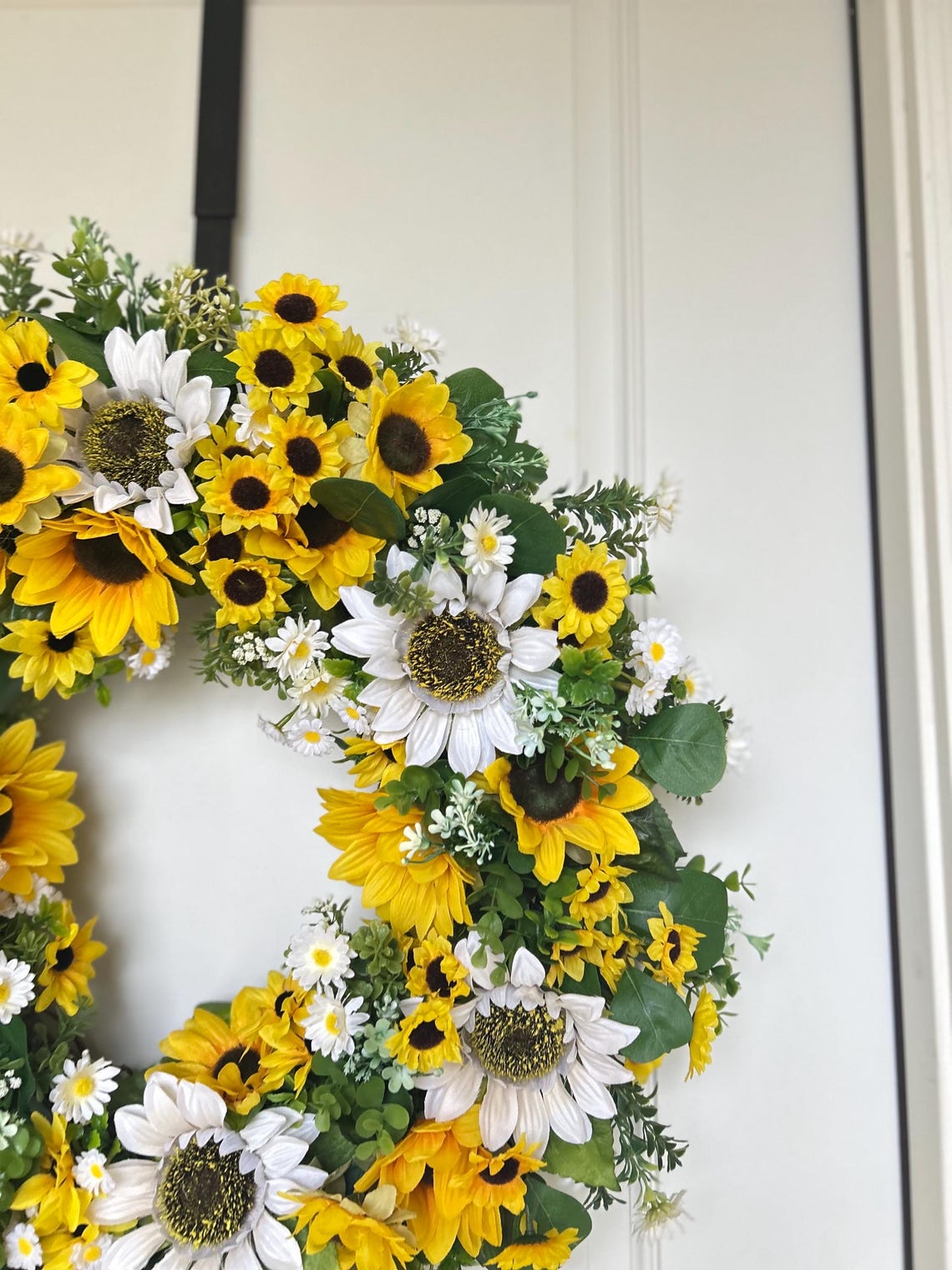 Sunflower & Greenery Wreath: Farmhouse Summer Door Decor - Etsy