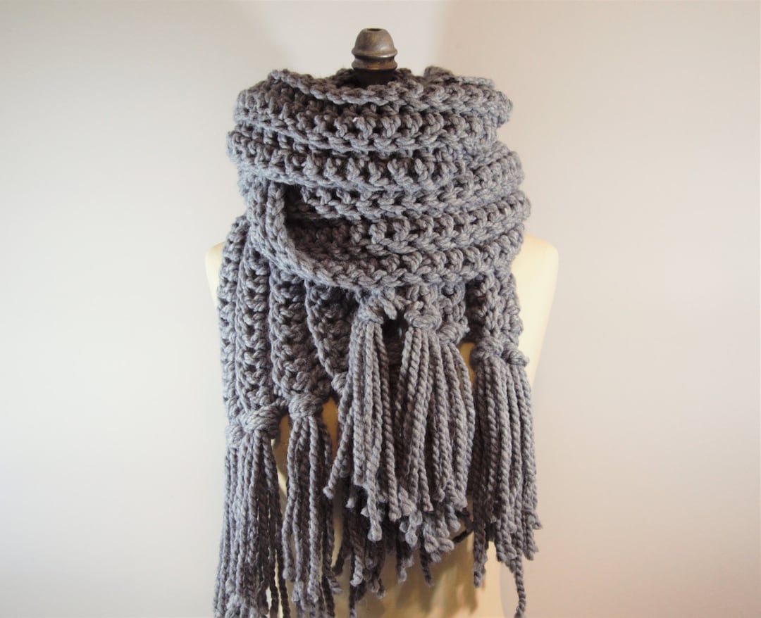 Main Street Scarf - Extra Long, Super Scarf, Soft Bulky Crochet Light ...