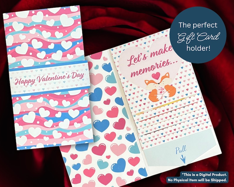 Valentines Day Waterfall Gift Card Holder Book, DIY Gift Card Holder ...