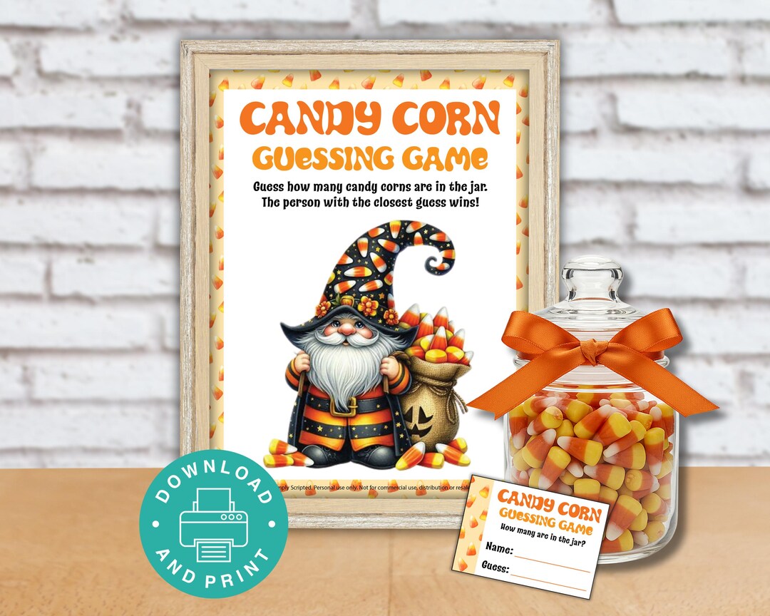 Candy Corn Guessing Game, Guess How Many Game, Halloween Party Game ...