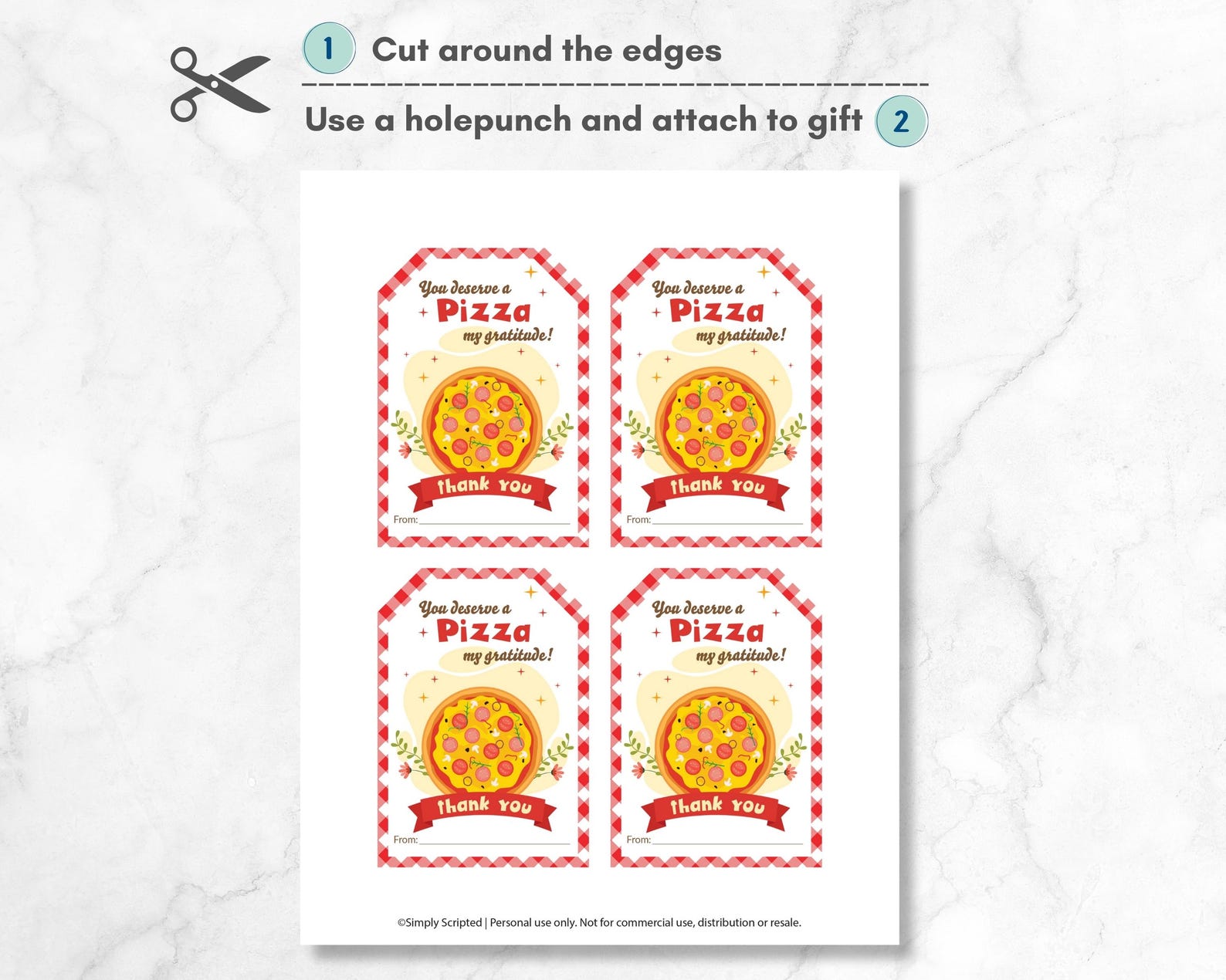 Pizza Teacher Appreciation Gift Tags, Printable Teacher Gift Tag ...