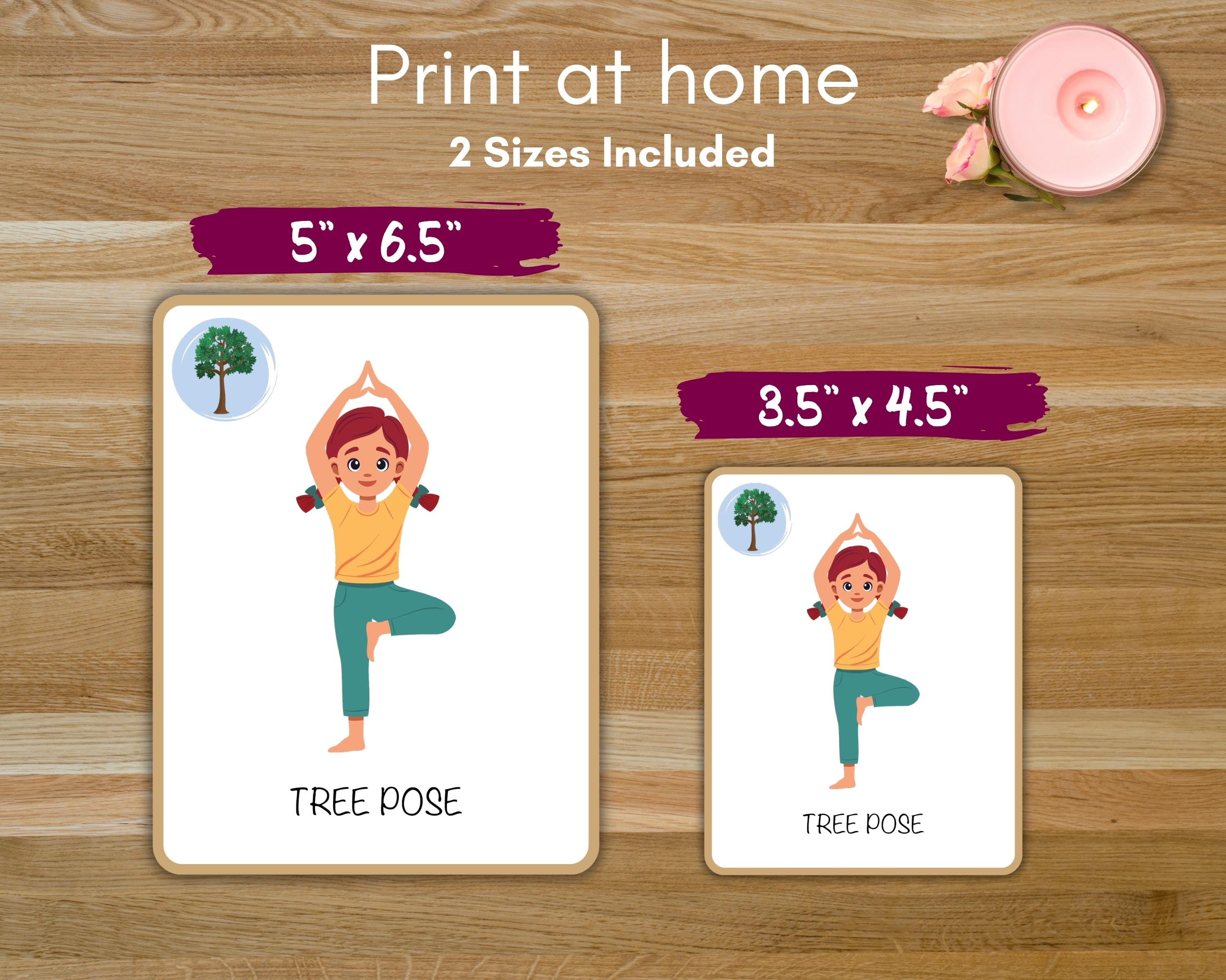 20 Kids Yoga Poses, Yoga Flashcards, Kids Movement Activity, Yoga for ...