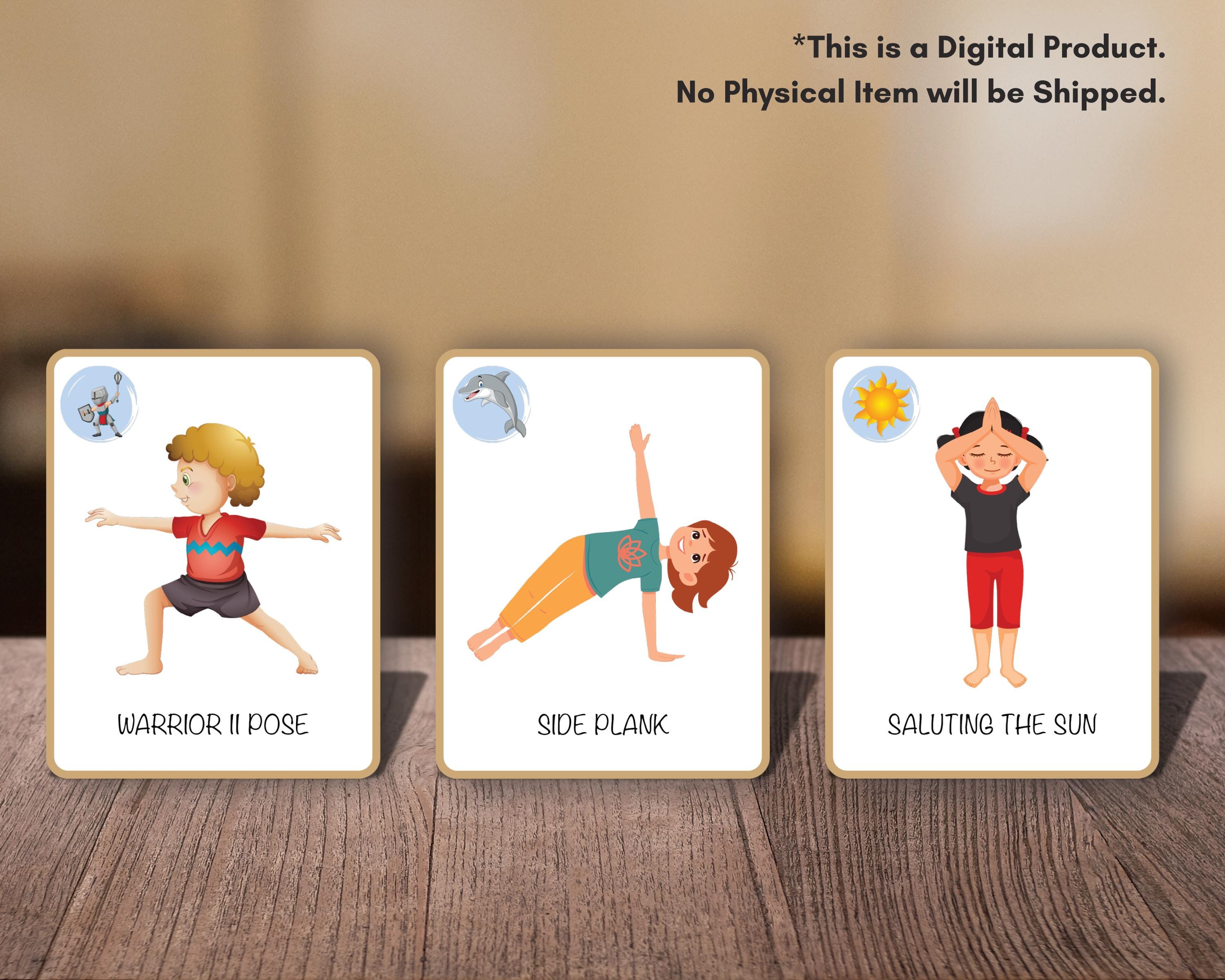 20 Kids Yoga Poses, Yoga Flashcards, Kids Movement Activity, Yoga for ...