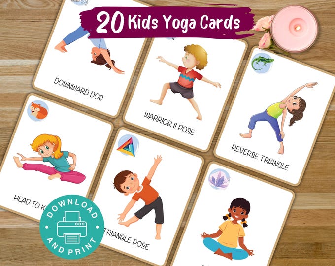 Toddler Montessori Printable Yoga Flashcards for Kids Easy Yoga ...