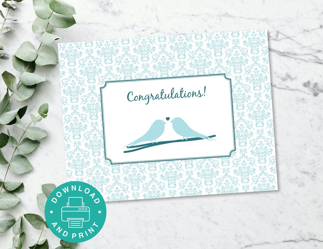 Printable Congratulations Card, Wedding Card, Anniversary Card ...
