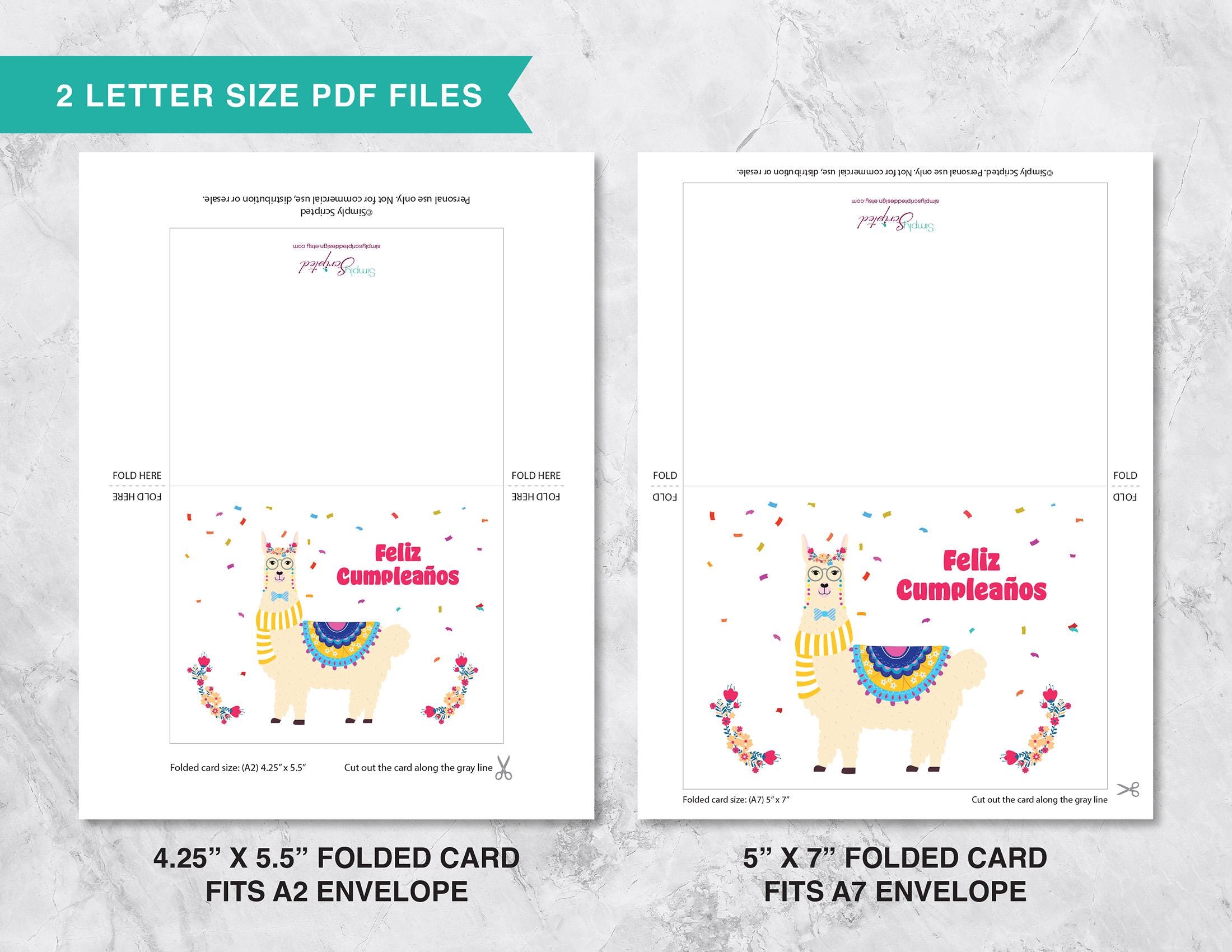 Printable Birthday Card, Llama Birthday, Feliz Cumpleanos, Spanish Card ...