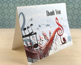 Music Thank You Card - Etsy