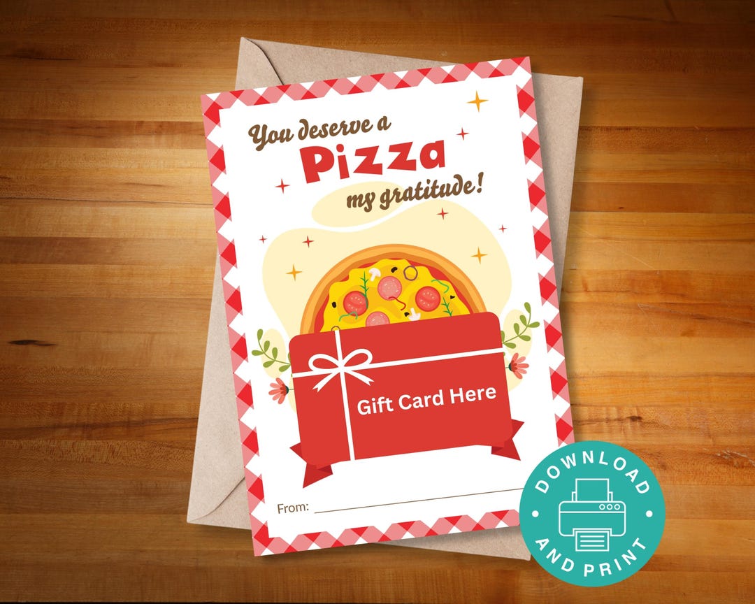 Teacher Appreciation Pizza Gift Card Holder (printable) - Etsy