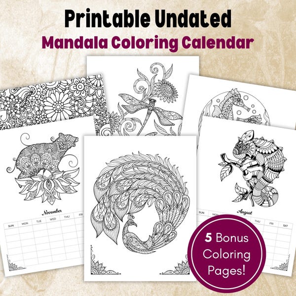 Monday Mandala Calendar - Etsy