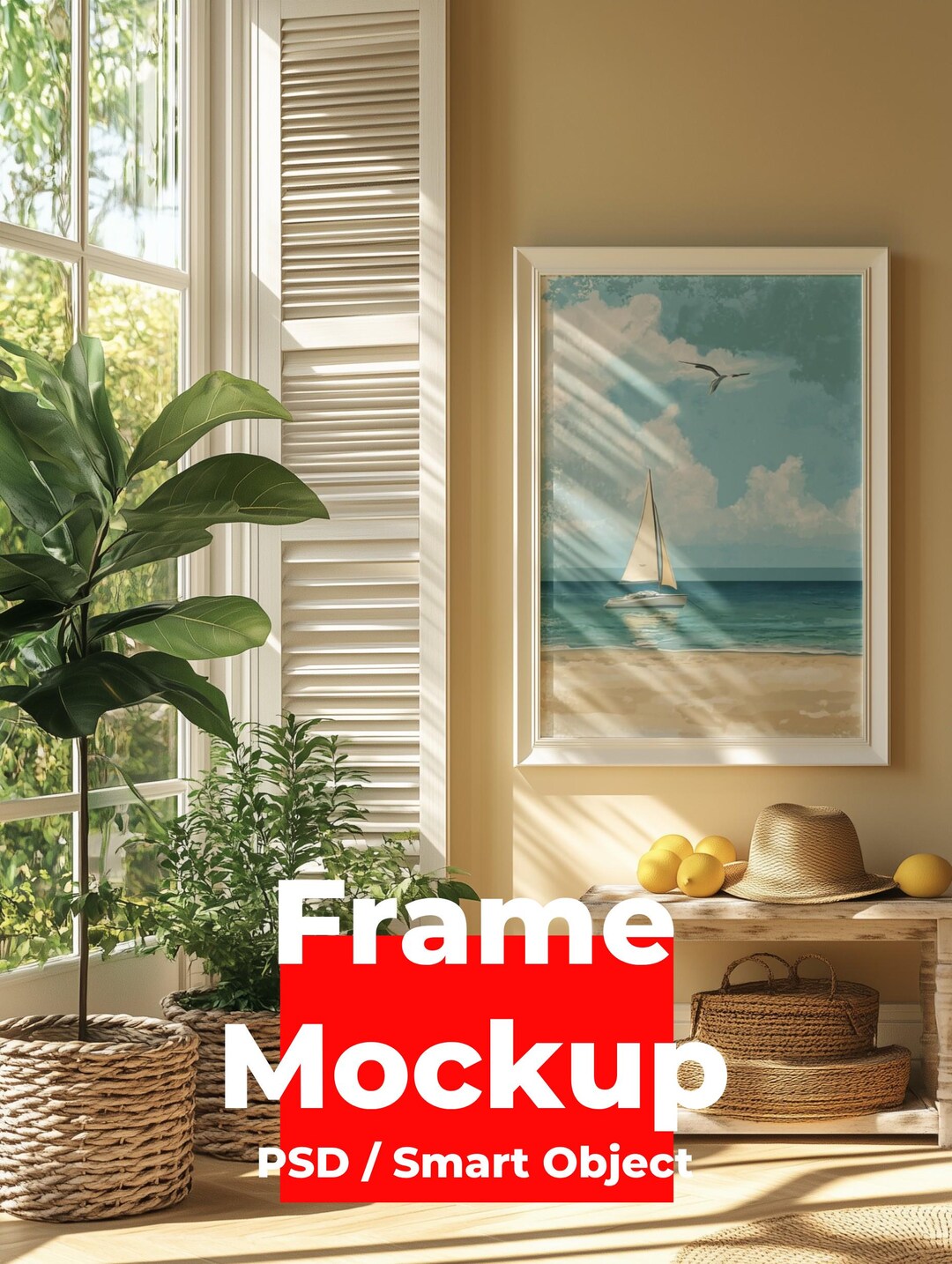 Summer Frames, Beach Art Frame, Mockup Bundle, Artful Beach Poster ...