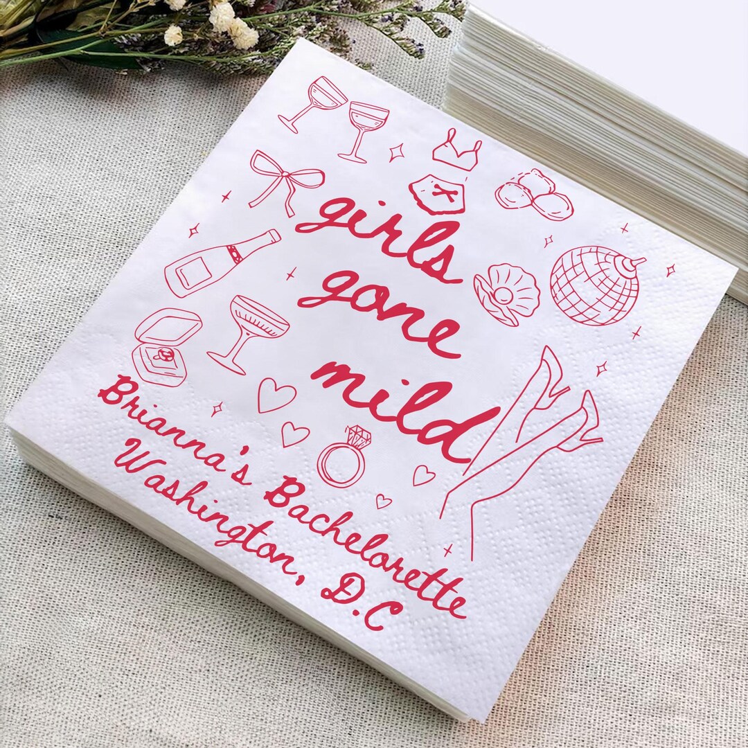 Personalized Bachelorette Party Napkins, Custom Spa Bach Napkins ...
