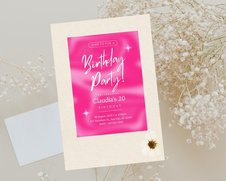 Dainty Birthday Card Printable – Red Bow | Preppy Aesthetic | Digital ...