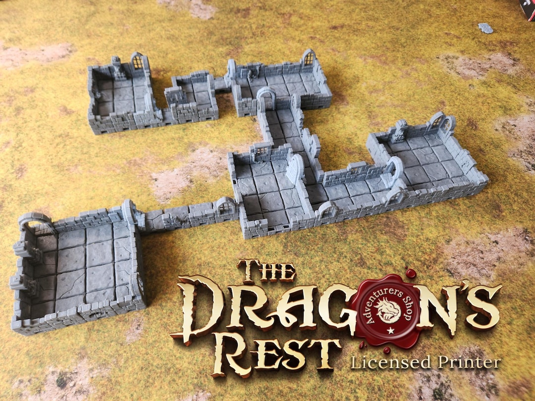 Modular Dungeon Terrain RPG Dnd Set - 6 Rooms + Corridors - 200 Pieces ...