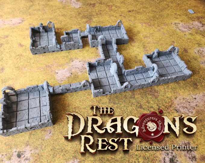 Modular Dungeon Terrain RPG Dnd Set - 6 Rooms + Corridors - 200 Pieces ...