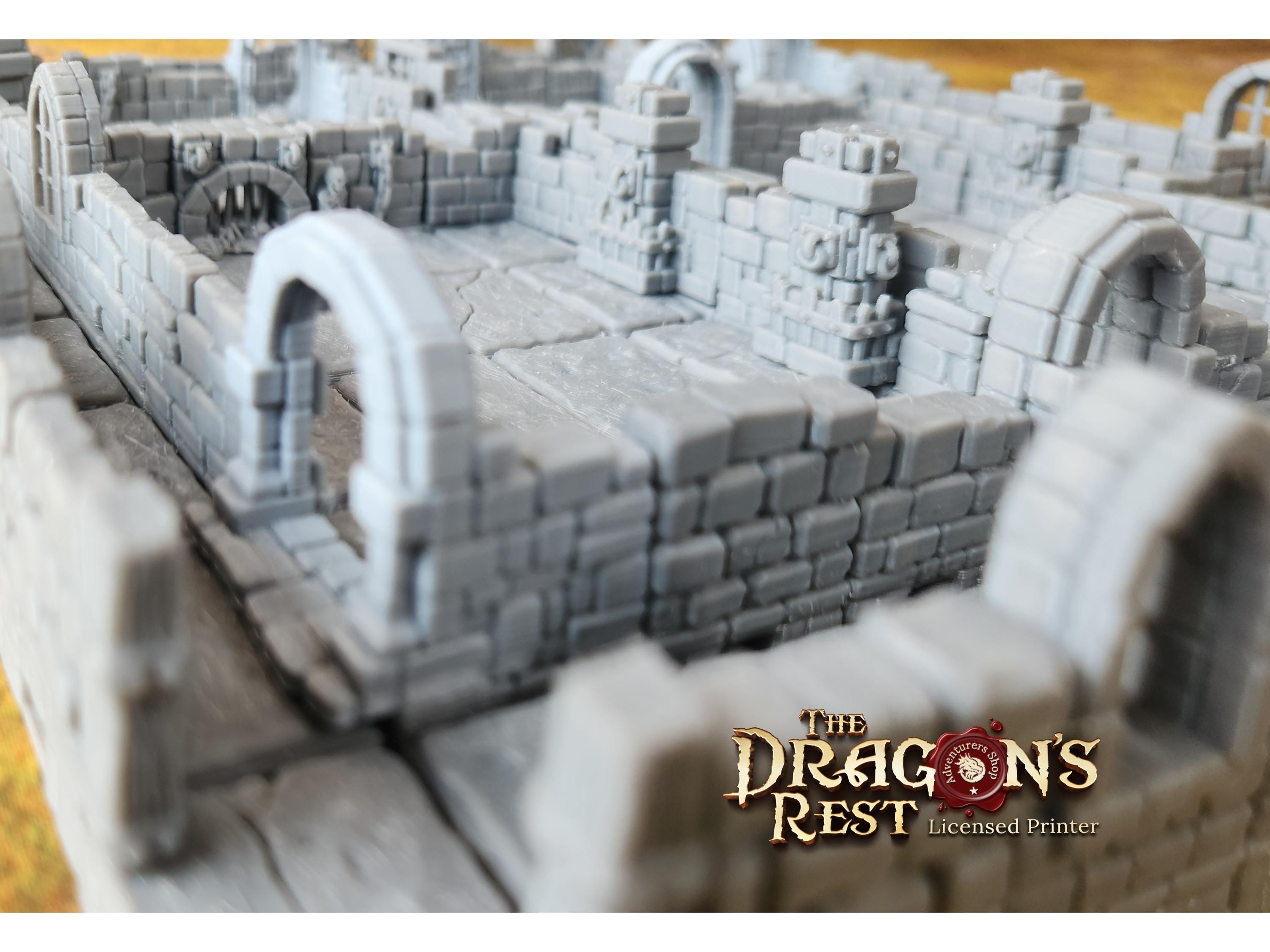 Modular Dungeon Terrain RPG Dnd Set - 6 Rooms + Corridors - 200 Pieces ...