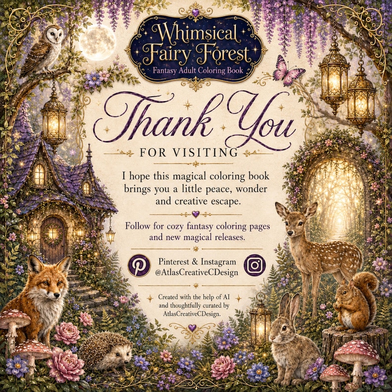 30 Coloring Pages for Adults, Whimsical Fairy Forest Printable PDF ...