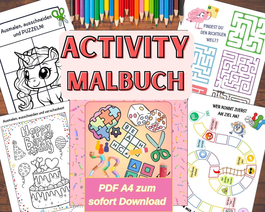 Activity Coloring Book - Etsy