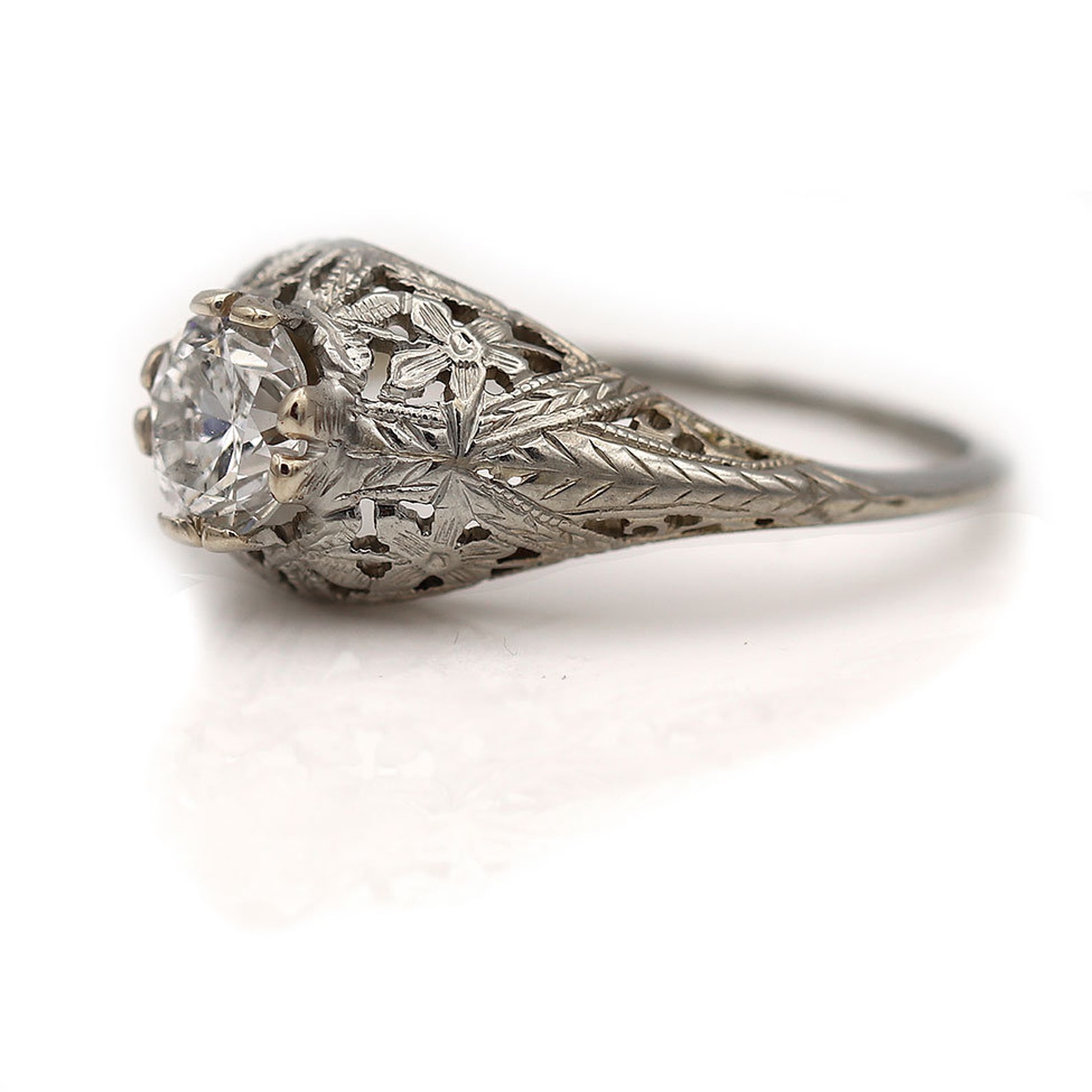 Antique Engagement Ring Art Deco - .76 Ct GIA Old European Cut Diamond ...