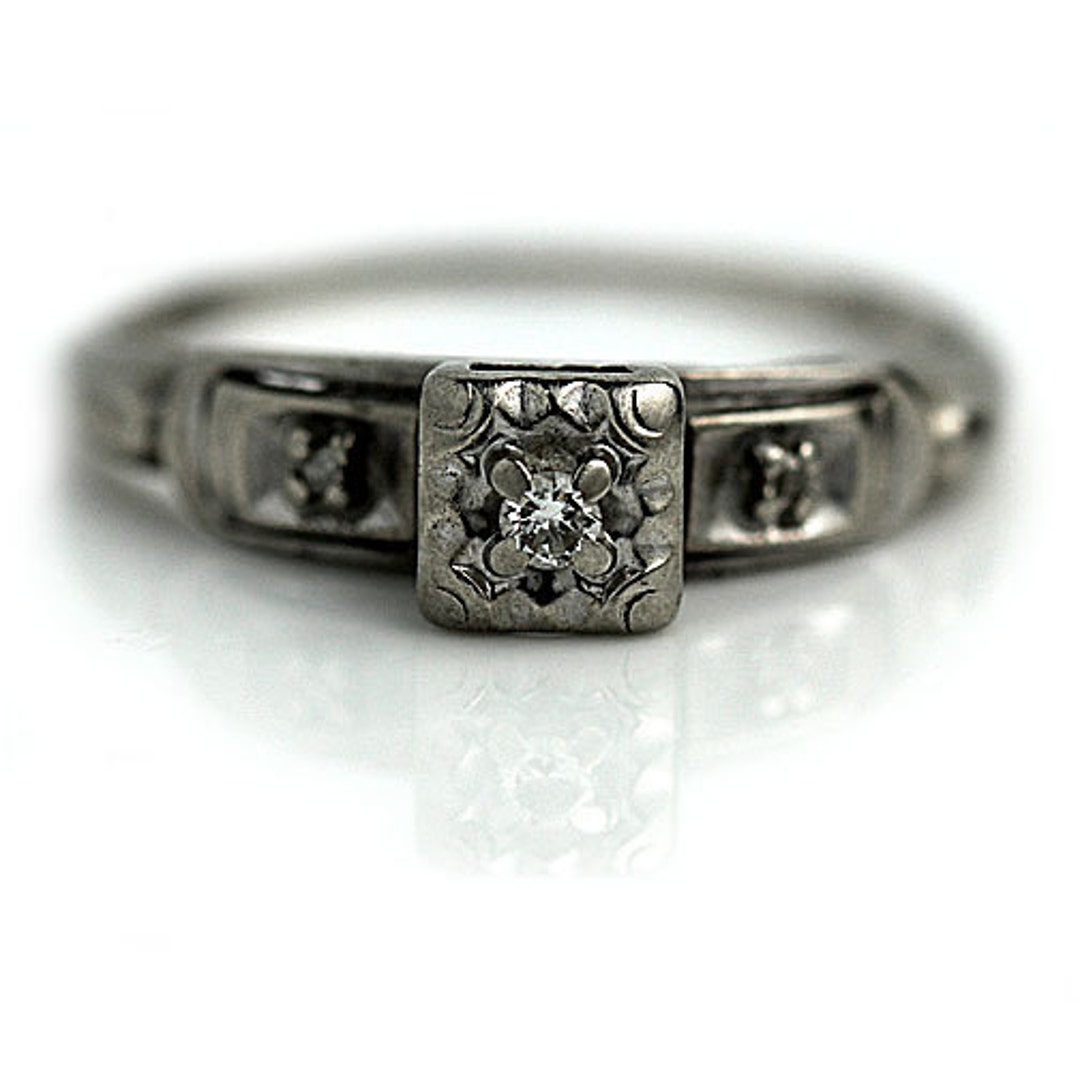 Rare Antique Promise Ring for Her, Art Deco Promise Ring, Transitional ...