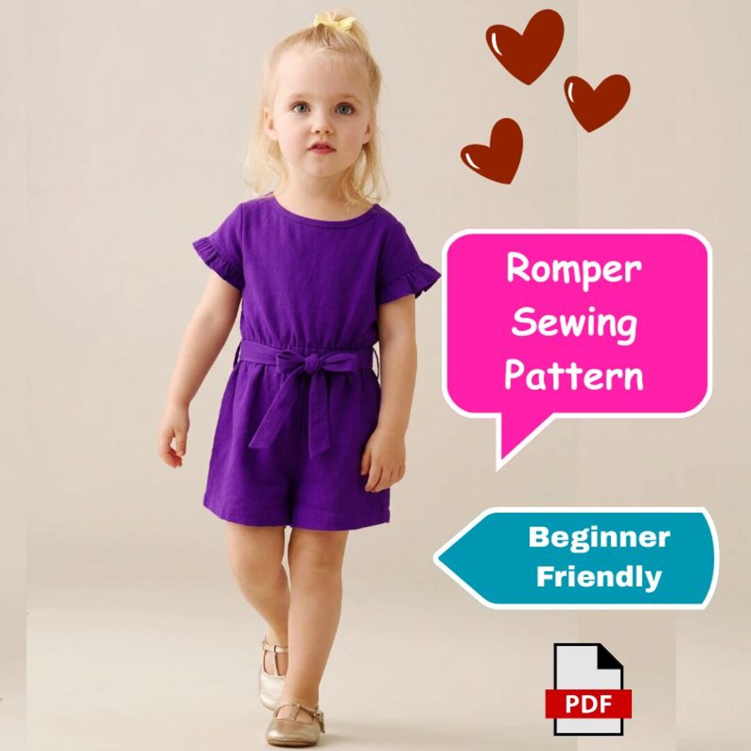 Girl Romper PDF Sewing Pattern Overall Kids Instant Download - Etsy