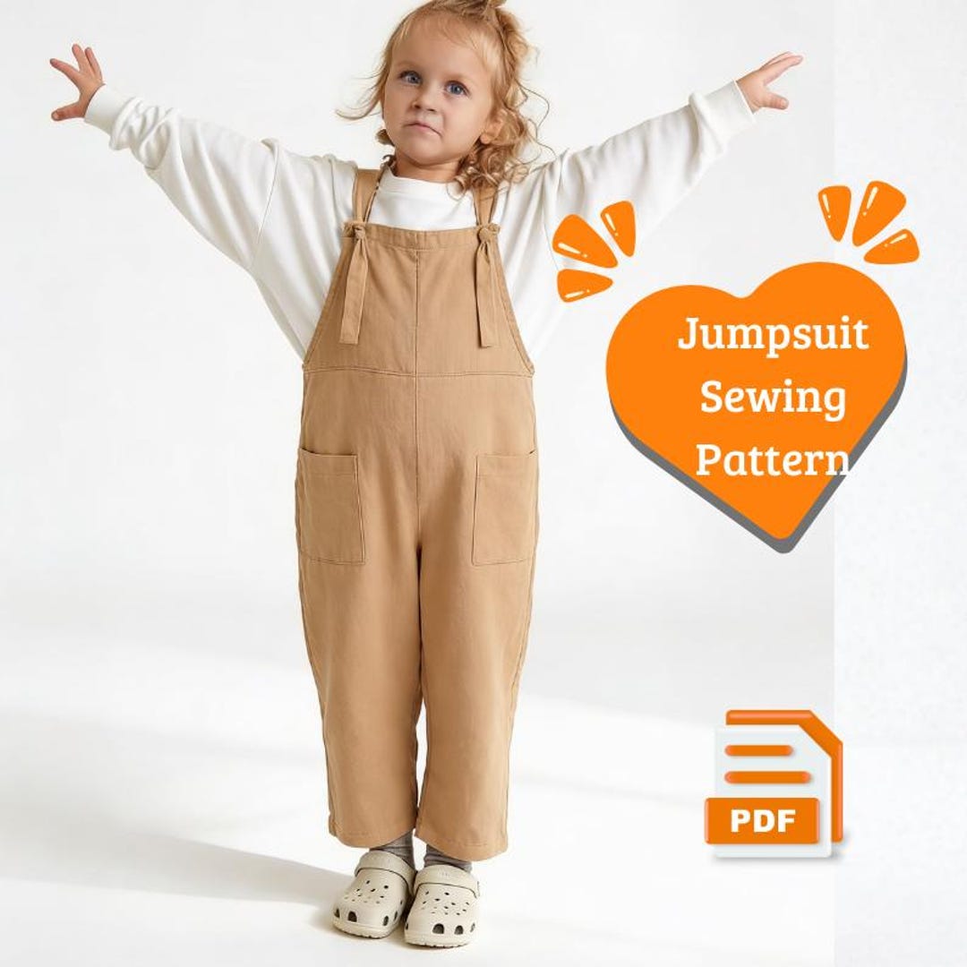Kids Overalls Sewing Pattern – Girls Pinafore Jumpsuit (PDF Pattern) - Etsy