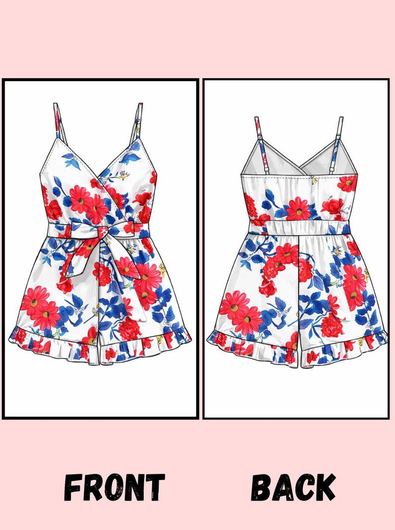 Girl Romper Sewing Pattern PDF – Toddler Jumpsuit Sizes 1Y-8Y (beginner ...