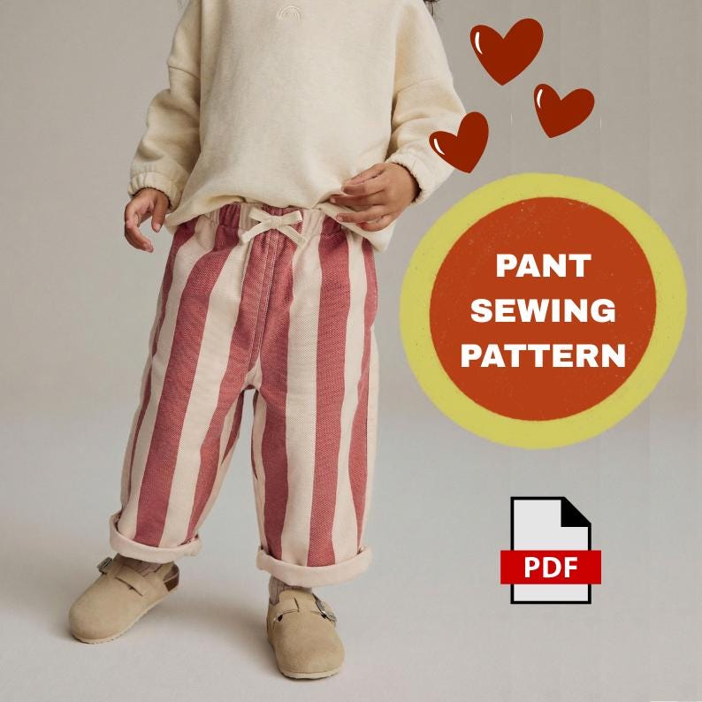 Kids Pants Sewing Pattern for Girls - Toddler Cotton Pant Pattern - Etsy