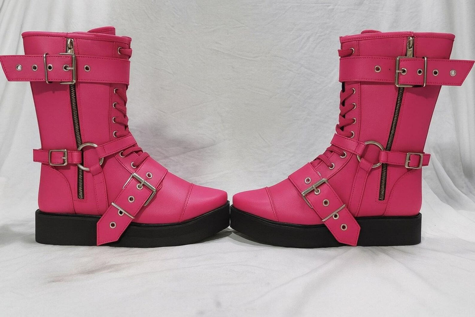 Pro Wrestling Leather Boots Unisex | Pink Combat Wrestling Shoes - Etsy