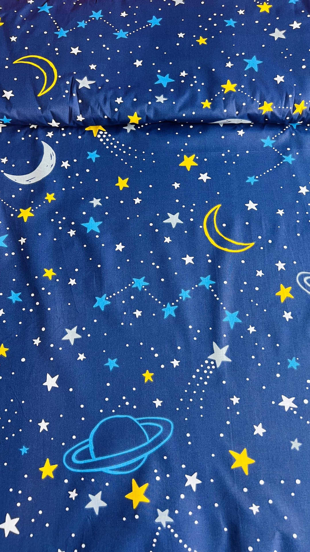 Blue Space Fabric Yard, Constellation Cotton Fabric Yards, Universe ...