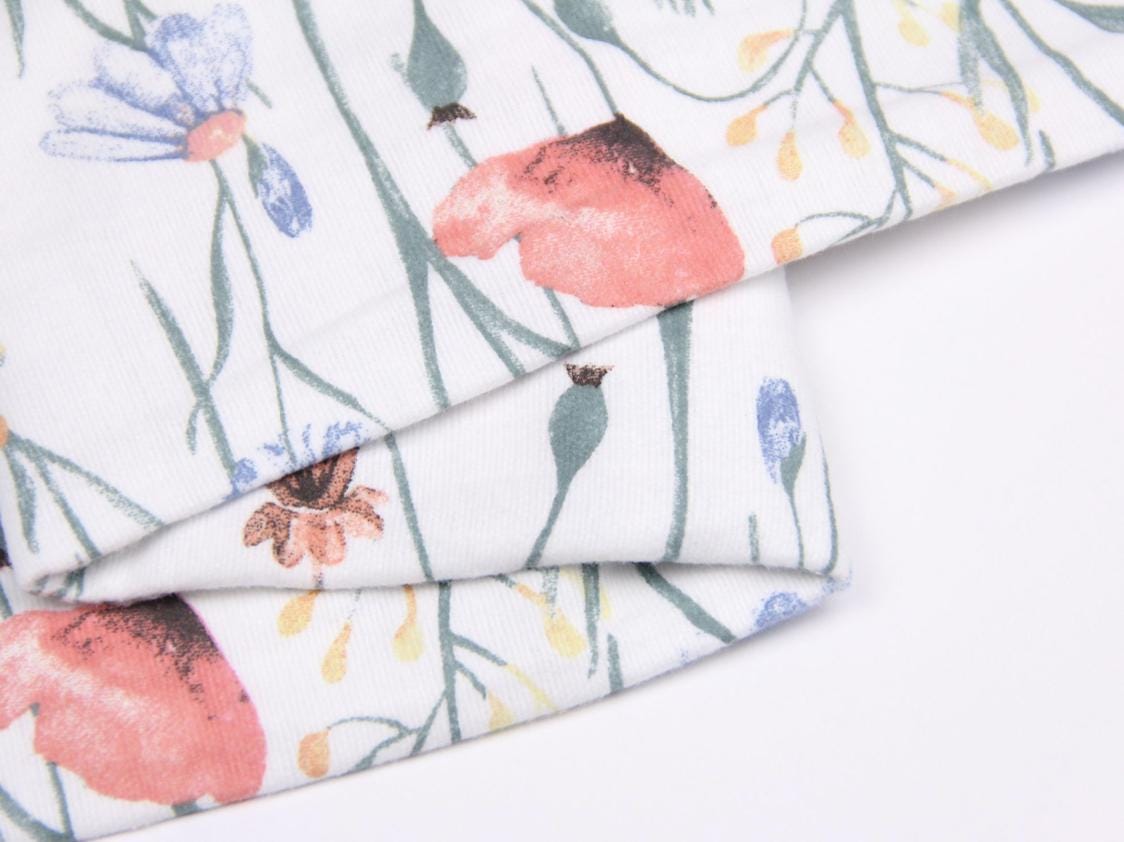 Red Poppies Flannel Fabric by Yard, Pink Poppy Flowers Flannel Yard ...