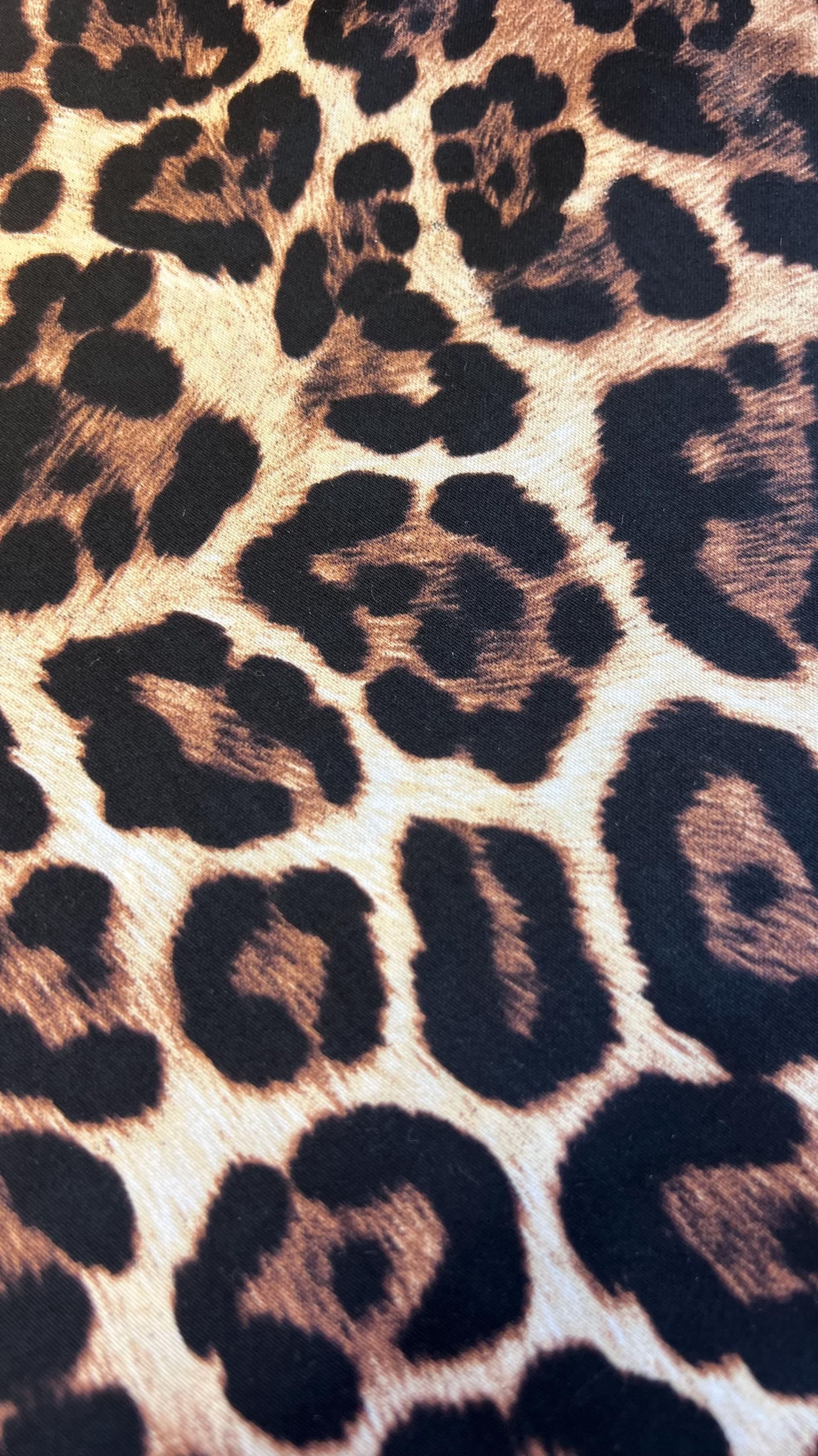 Brown Leopard Satin Fabric by Yard, Satin Leopards Cotton Fabric ...