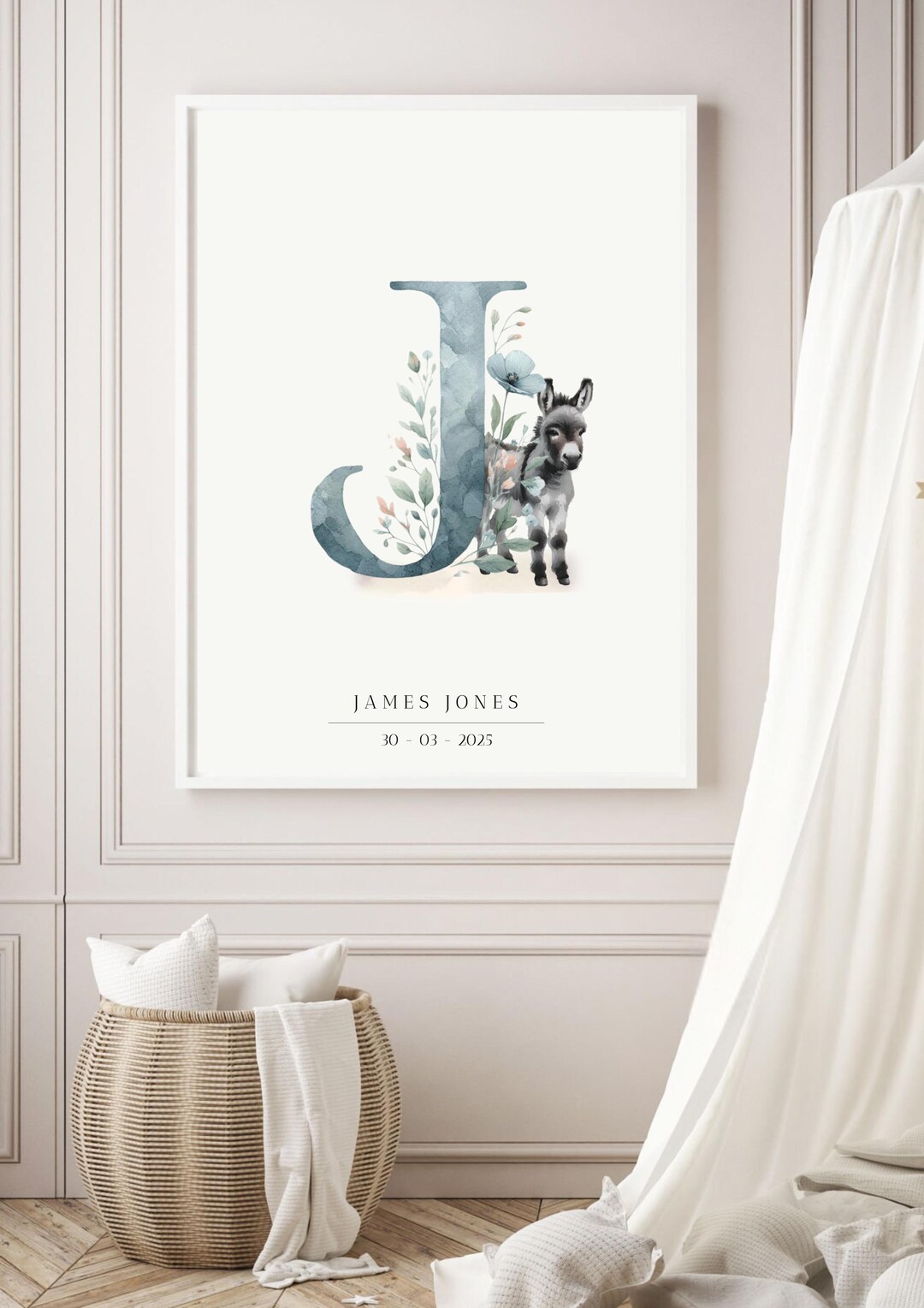 Letter J Animal Nursery Wall Art – Printable Alphabet Poster – Kids ...