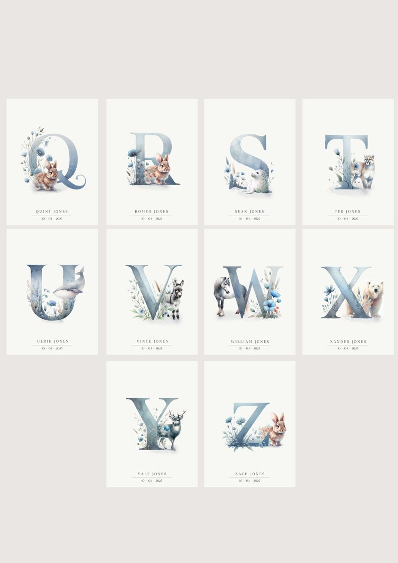 Letter R Animal Nursery Wall Art – Printable Alphabet Poster – Kids ...