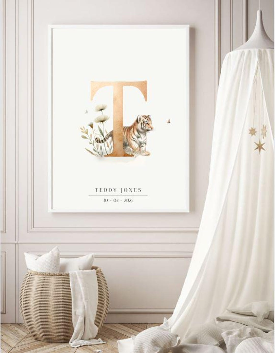 Letter T Animal Nursery Wall Art – Printable Alphabet Poster – Kids ...