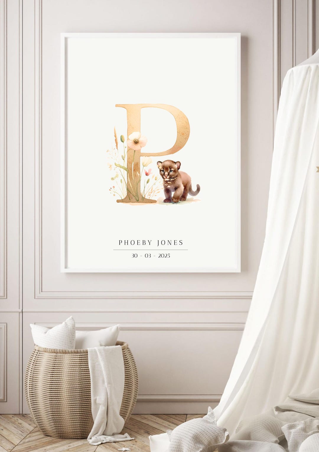 Letter P Animal Nursery Wall Art – Printable Alphabet Poster – Kids ...