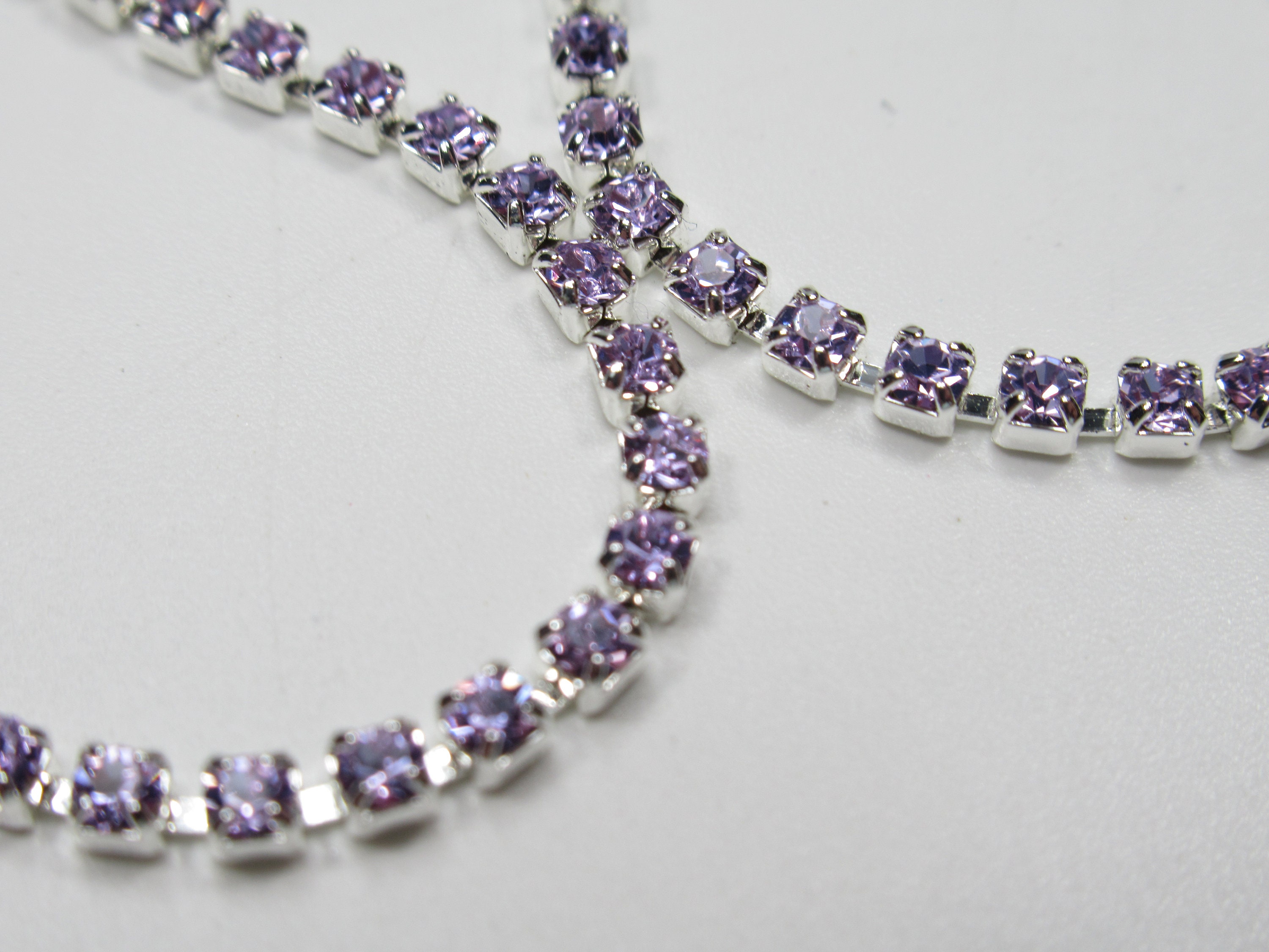 2mm Violet Purple Rhinestone Chain Silver Setting Violet | Etsy