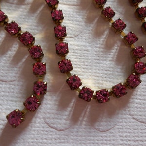 3mm Pink Rhinestone Cup Chain Brass Setting Rose Pink - Etsy