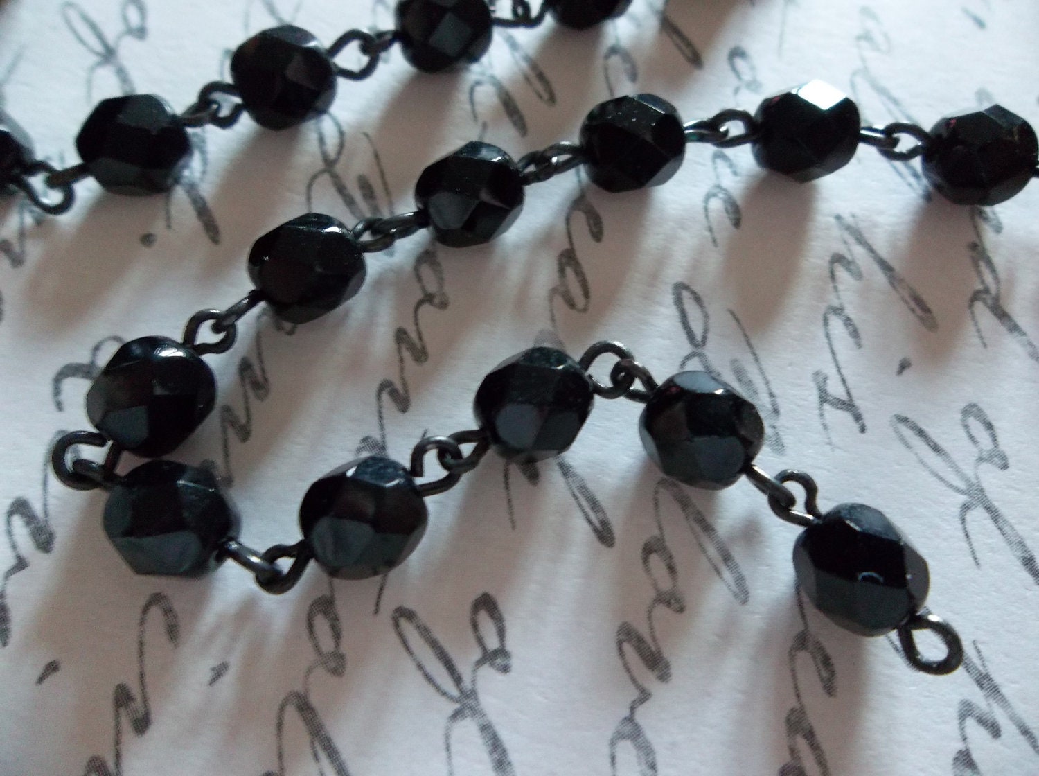 Black Bead Chain Bead Chain Rosary Chain 6mm Black - Etsy
