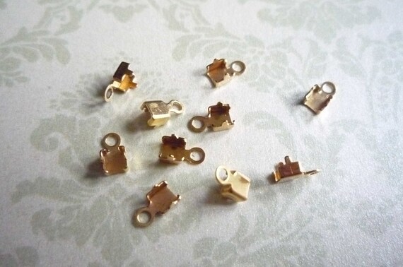 Rhinestone Chain Connectors Brass Crimps With Pointed Prongs | Etsy