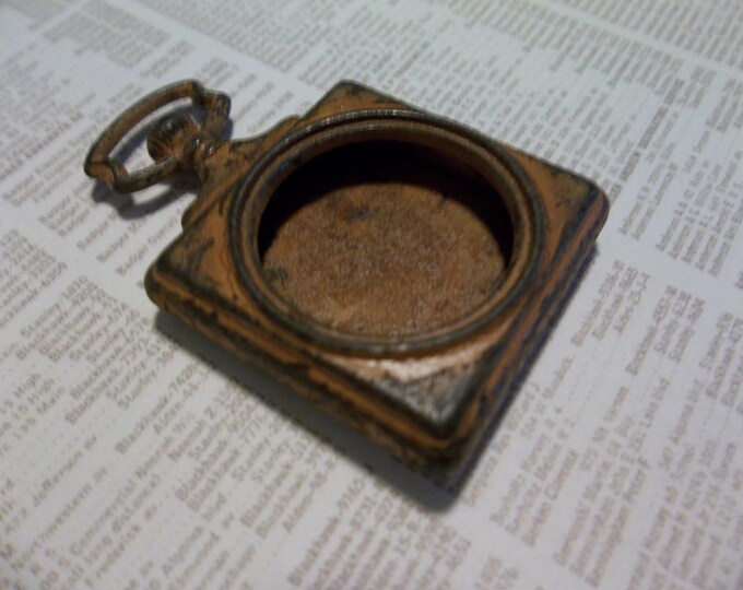 Small Open Metal Locket Vintage Style Pocket Watch Pendant Made to Look ...