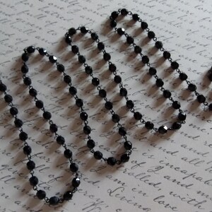Black Bead Chain Bead Chain Rosary Chain 6mm Black Beaded Chain Jet ...