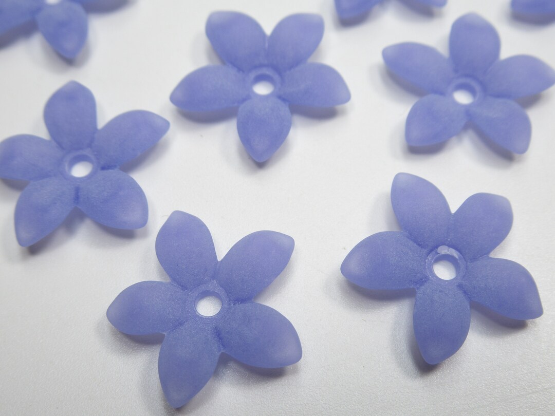 Purple Flower Beads 18mm Flower Pendants 5 Petal Acrylic - Etsy