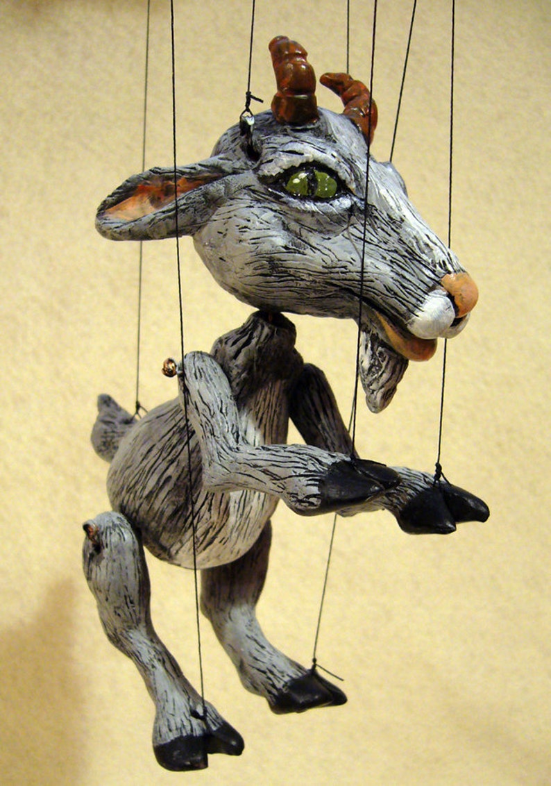 Grey Goat Marionette Hand-made OOAK - Etsy