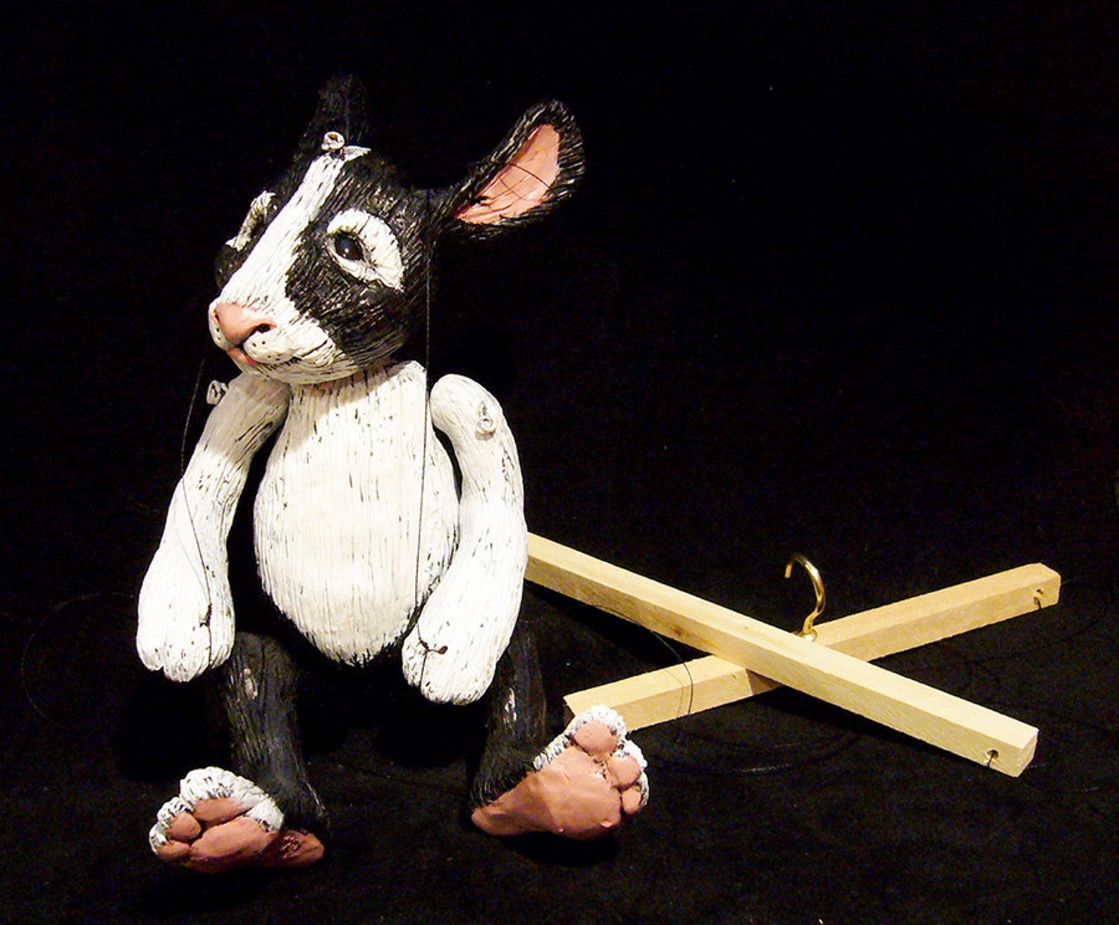 Black and White Rabbit Marionette MADE-TO-ORDER | Etsy