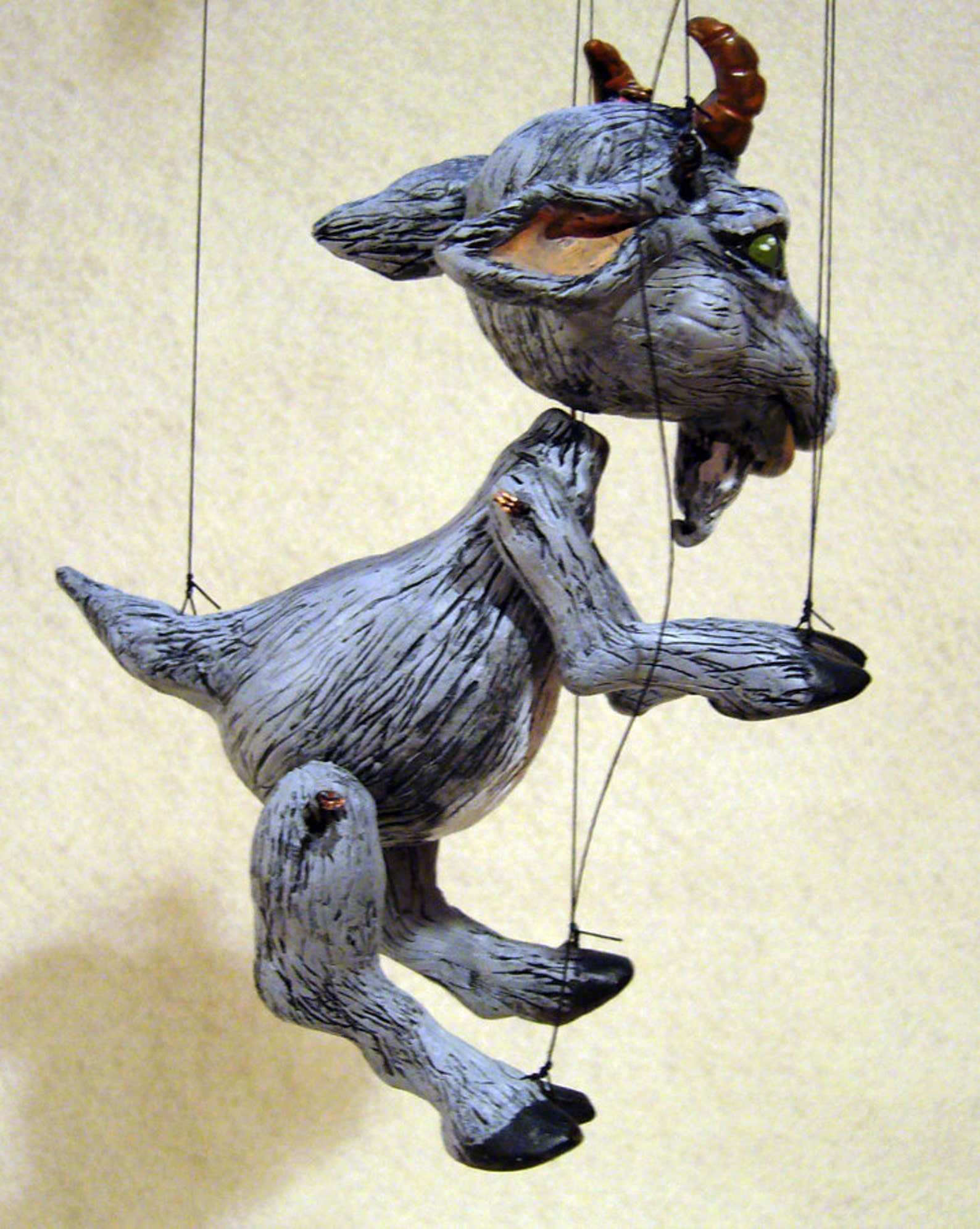 Grey Goat Marionette Hand-made OOAK - Etsy